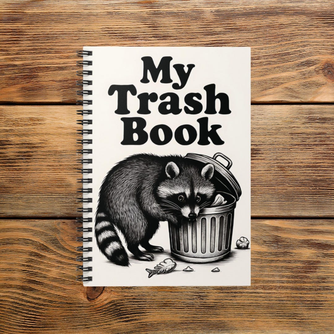 Raccoon Spiral Notebook, My Trash Book, Cute Journal, Gift for Animal ...