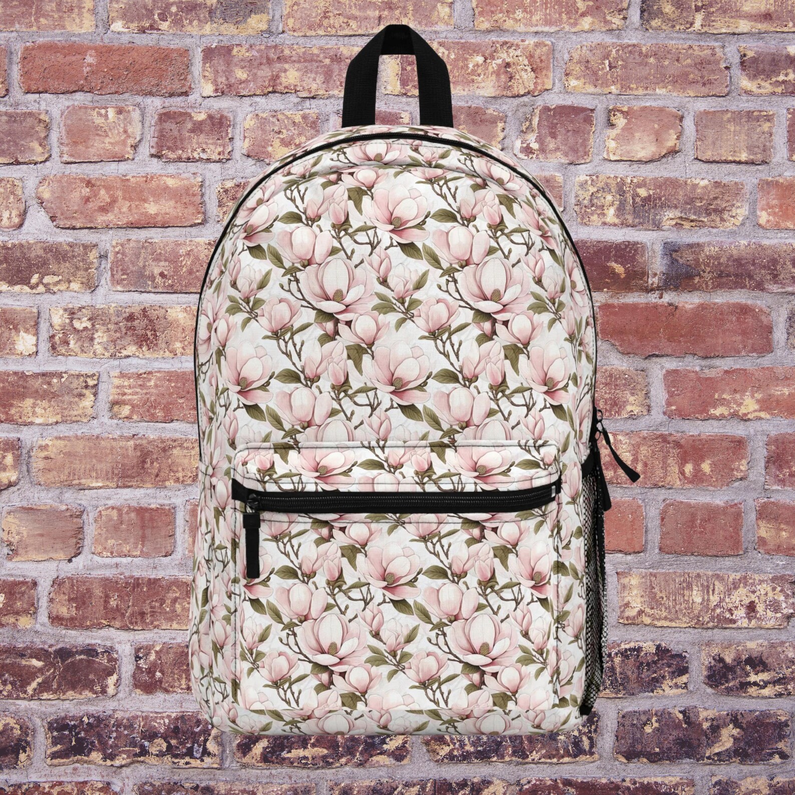 Pink Magnolia Backpack, Booksack, Book Bag - Etsy
