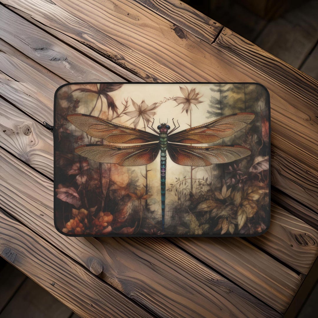 Dragonfly Laptop Sleeve: Elegant Tech Protector With Plush Interior - Etsy