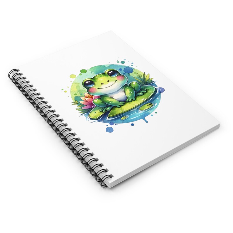 Spiral Notebook Cute Chunky Frog Spiral Notebook Ruled Line 8 X 6 ...