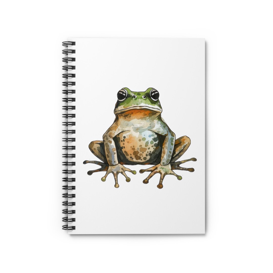 Spiral Notebook White Frog Spiral Notebook Ruled Line, 8x6, Frog ...