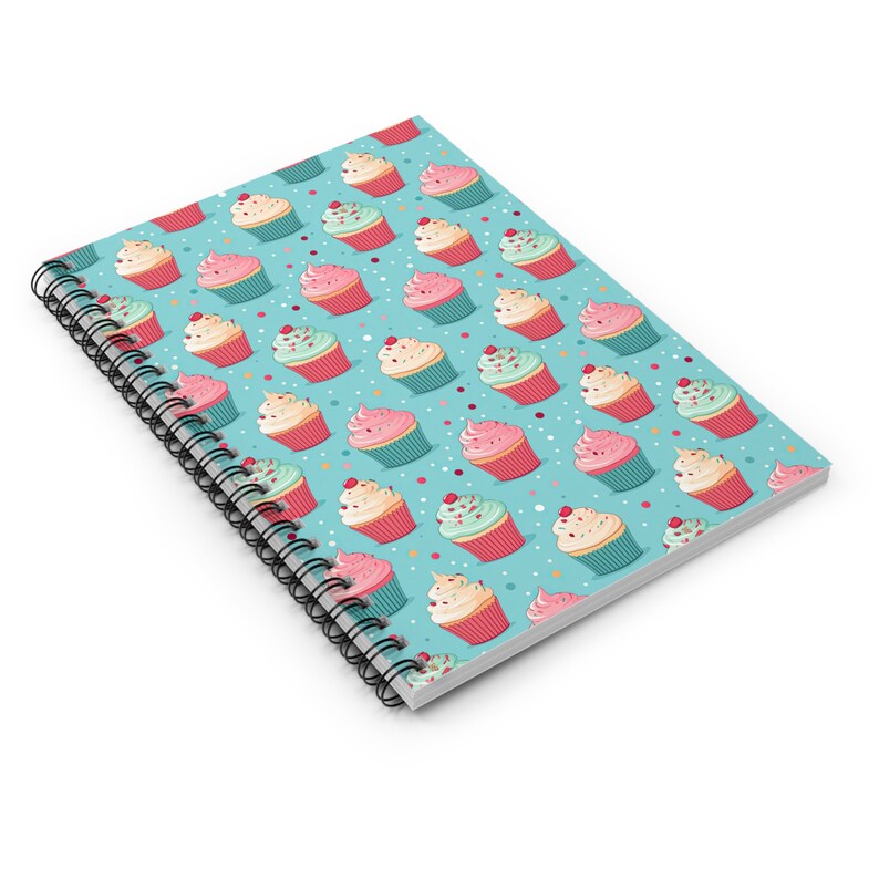 Spiral Notebook - Cute Cupcake Spiral Notebook - Ruled Line 8x6, Gift ...