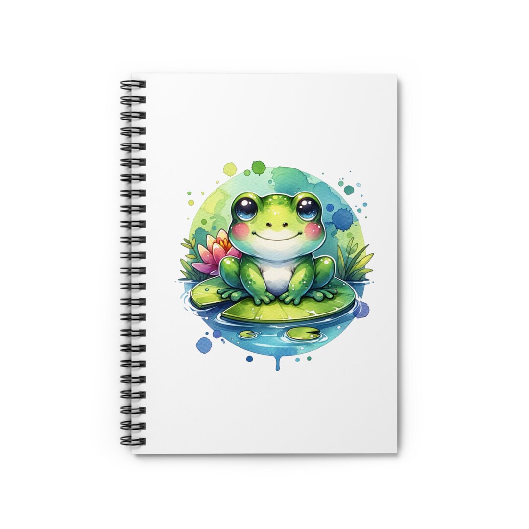 Spiral Notebook Cute Chunky Frog Spiral Notebook Ruled Line 8 X 6 ...