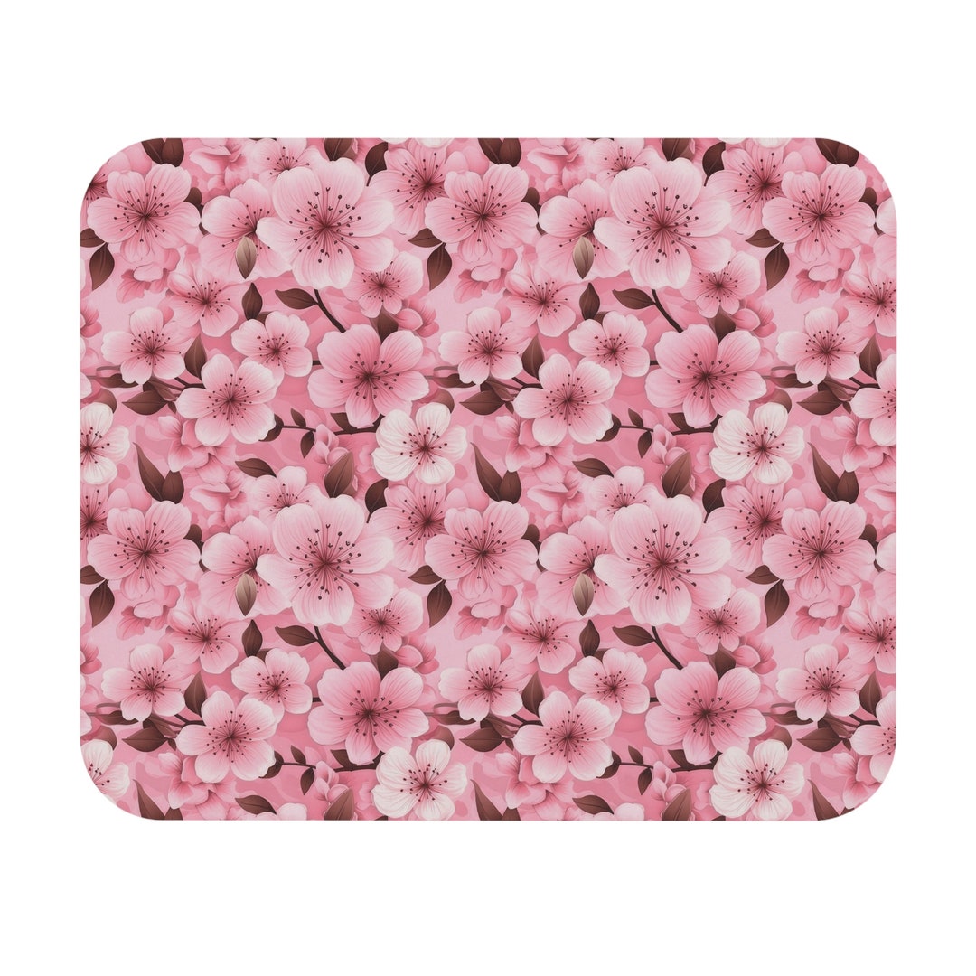 Pink Cherry Blossom Mouse Pad, Rectangle Mouse Pad, Gift for Someone ...
