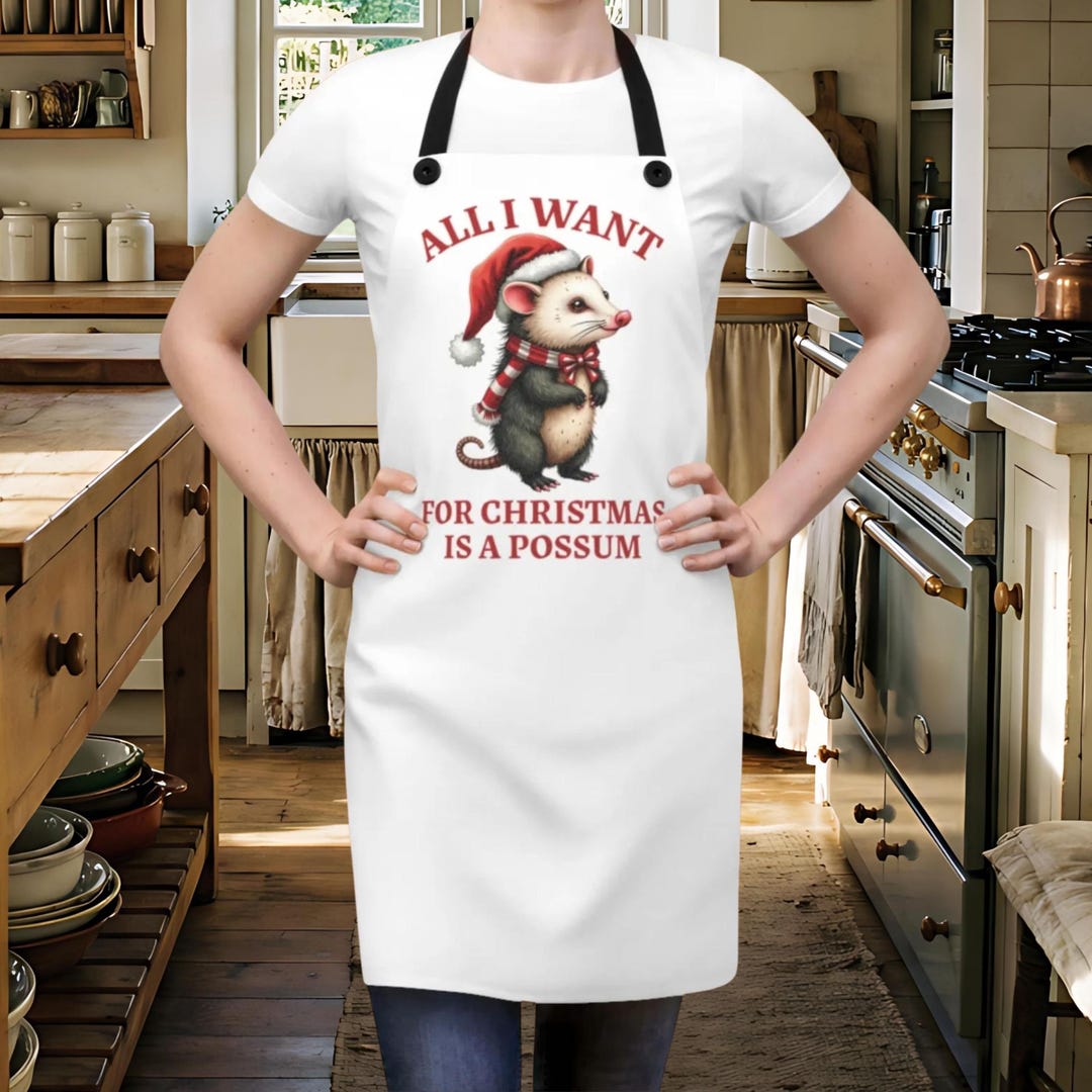 Funny Christmas Possum Apron: Holiday Cookout Kitchen Gift - Etsy