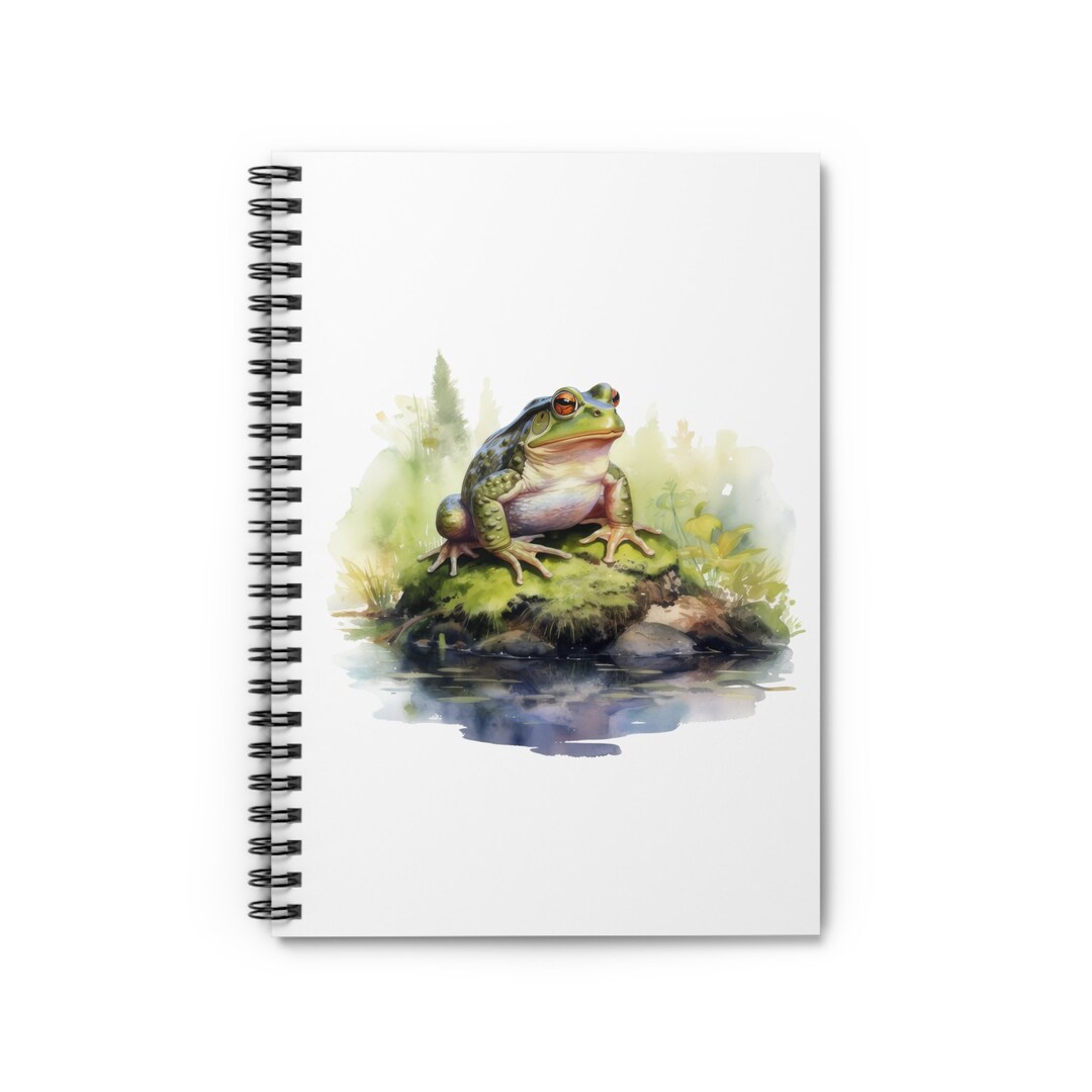 Spiral Notebook Pond Frog Spiral Notebook Ruled Line, 8x6, Frog ...