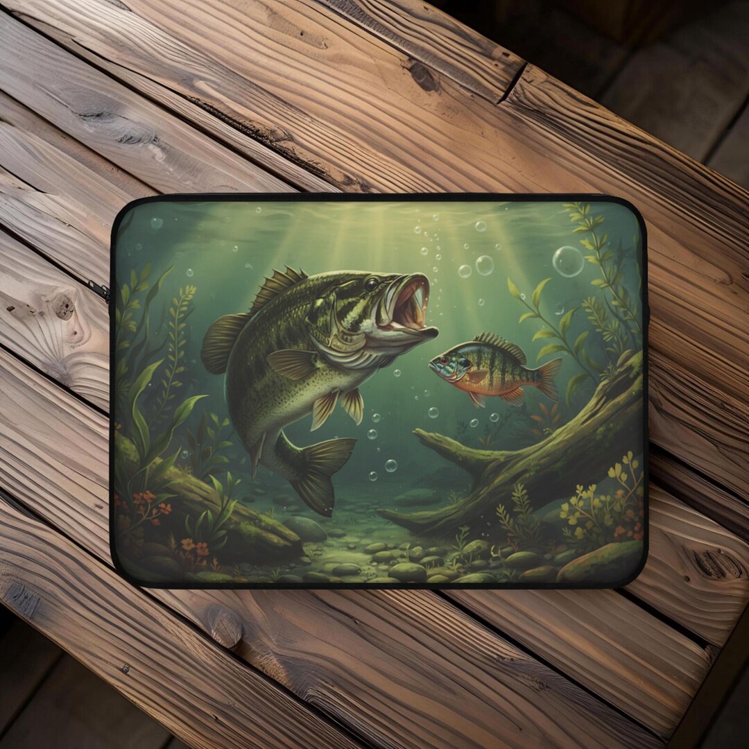 Largemouth Bass Underwater Scene Laptop Sleeve, Fishing Gift - Etsy