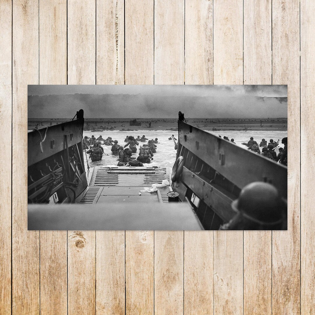 D-day Print, Higgins Boat, Landing Craft at Omaha Beach Invasion of ...