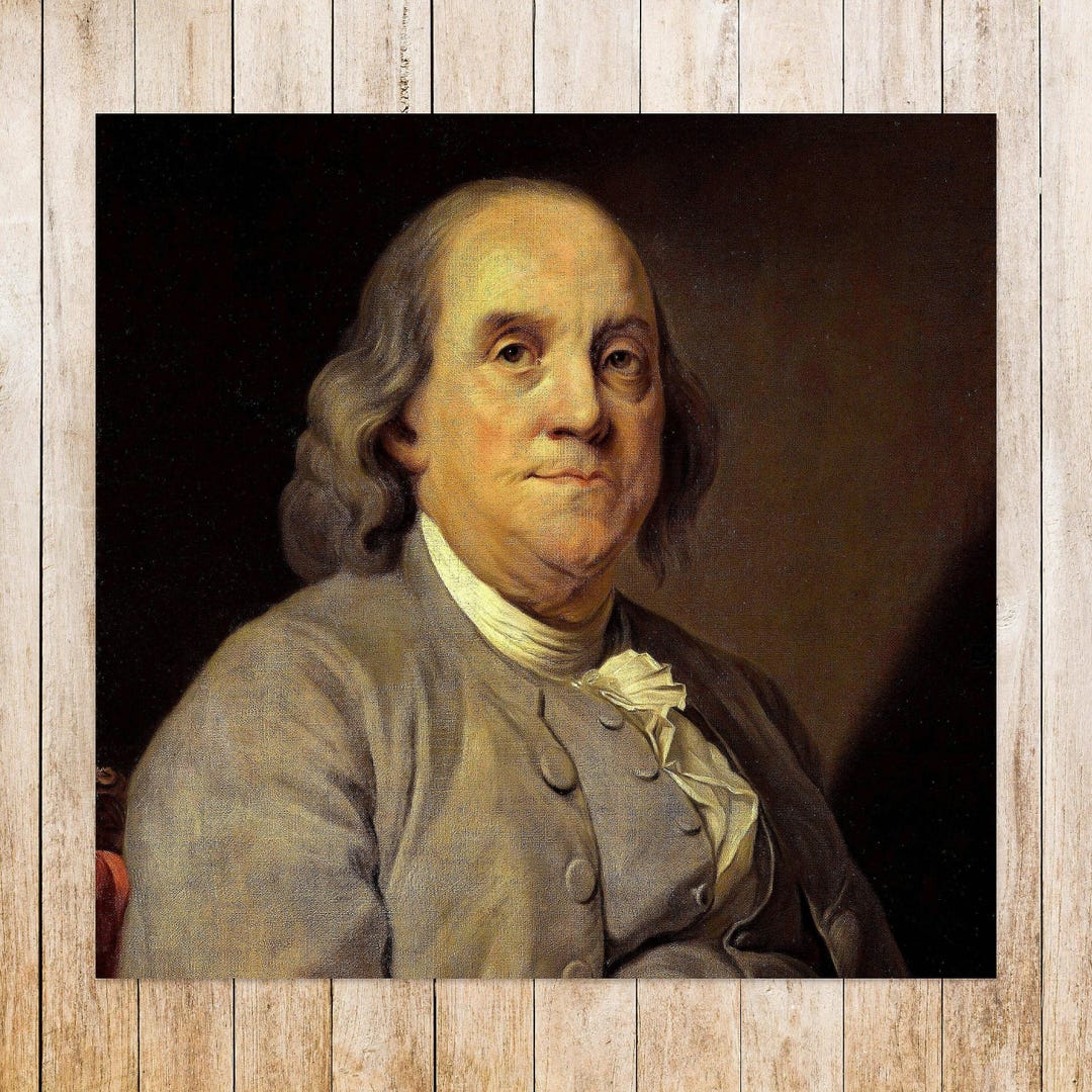 Portrait of Benjamin Franklin Benjamin Franklin Print Benjamin Franklin ...