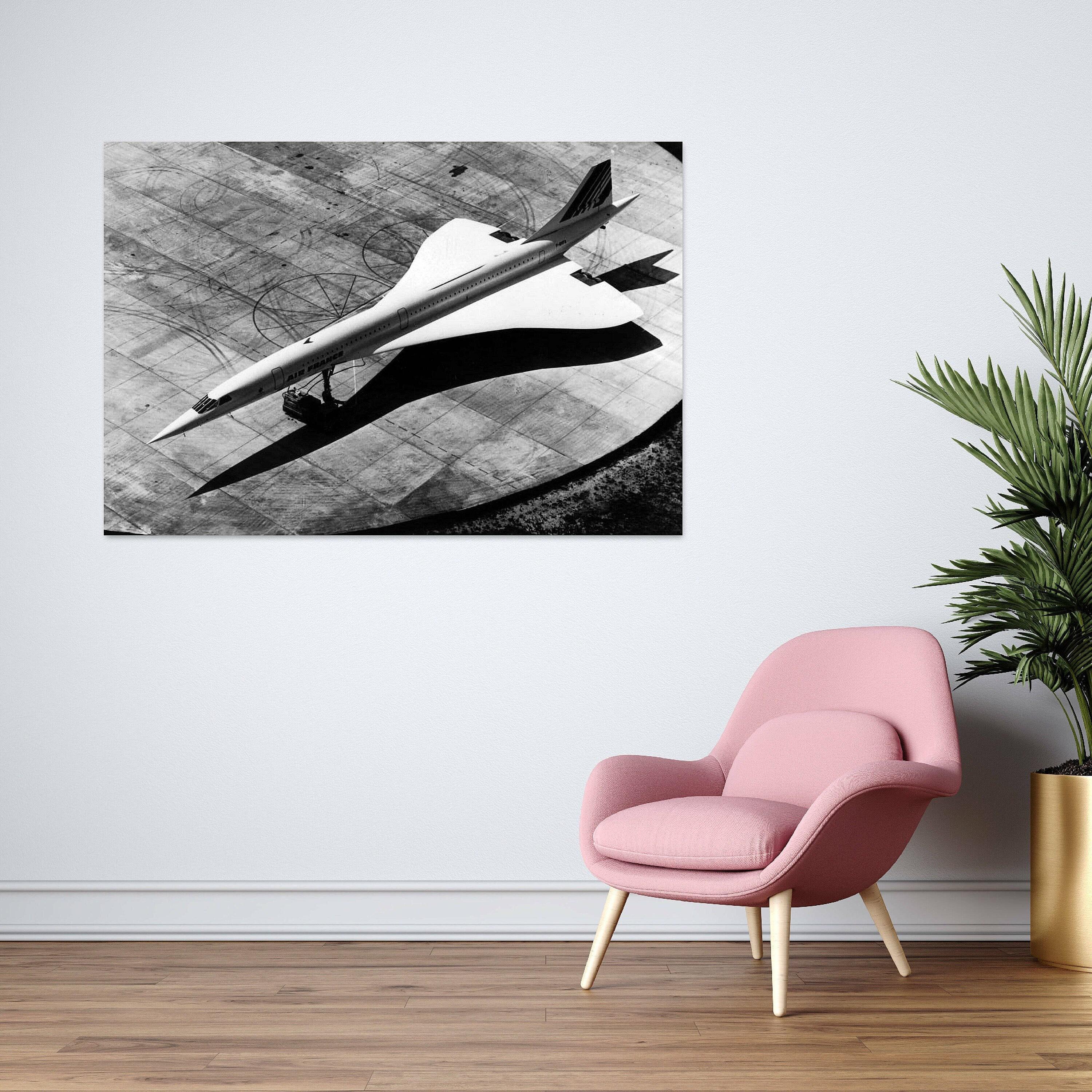 Concorde Canvas. Aviation Print, Wall Art Home Decor, Black and White ...