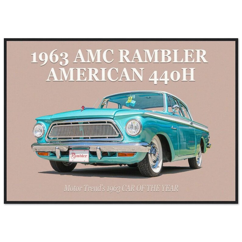 1963 AMC Rambler American 440H Classic Car Print, Vintage Car Art ...