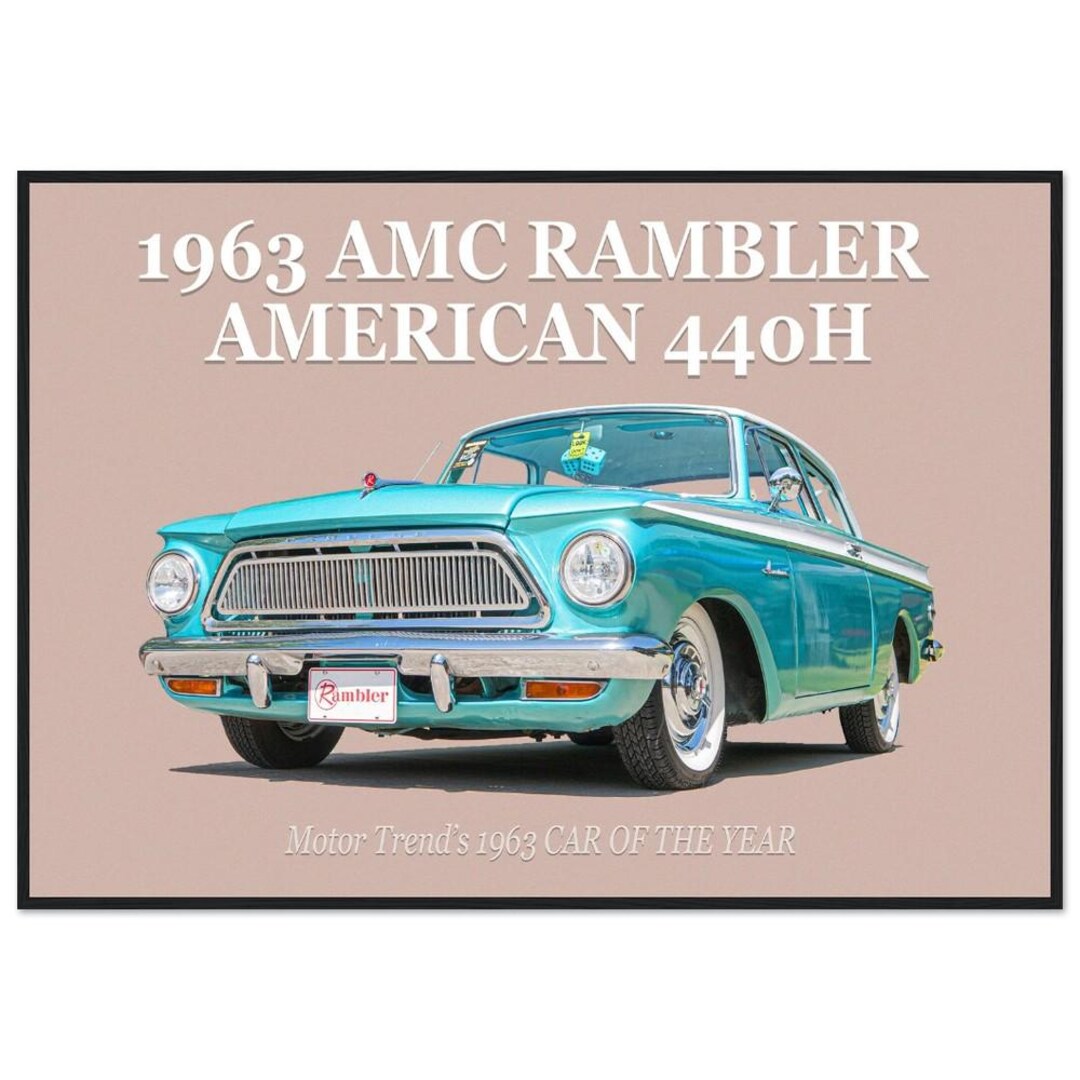 1963 AMC Rambler American 440H Classic Car Print, Vintage Car Art ...