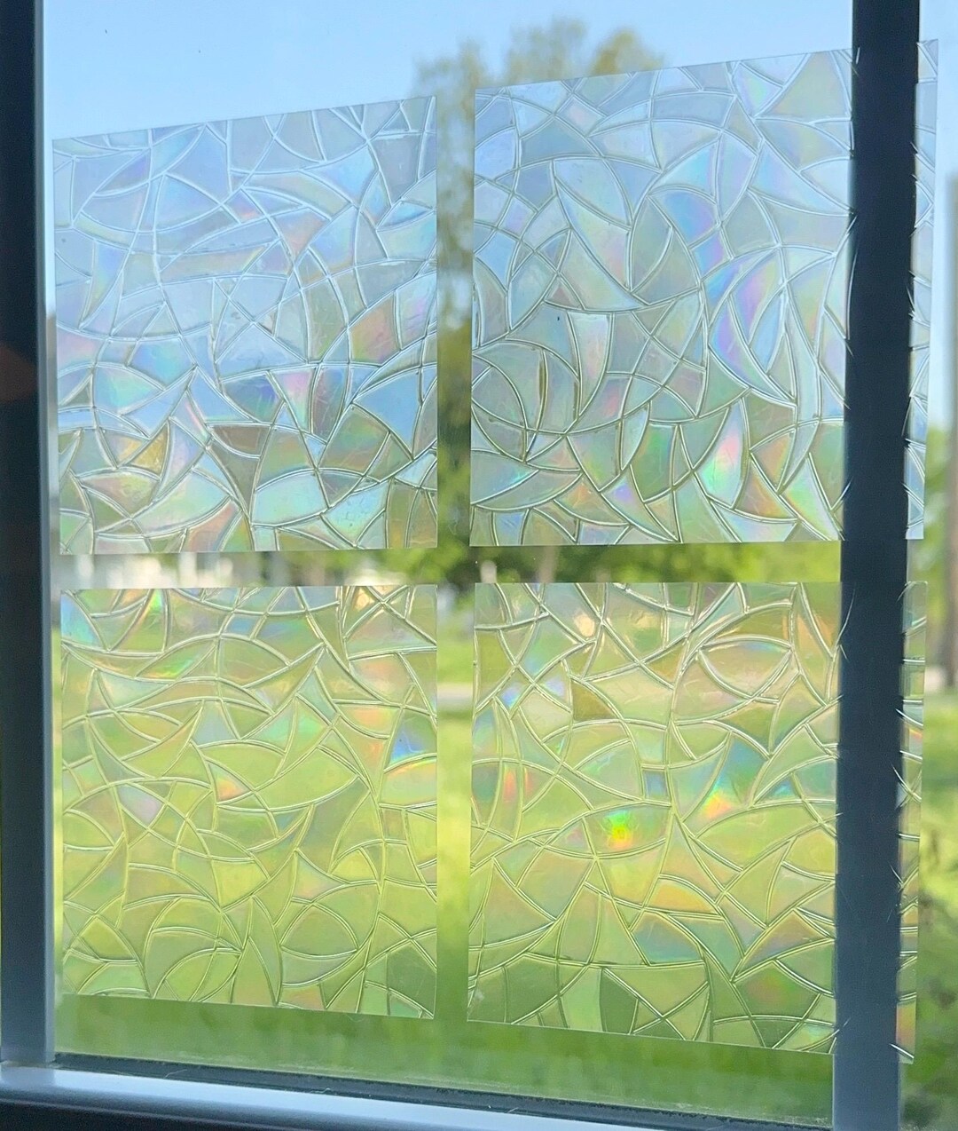 Square Window Cling Suncatcher Set, Holographic Window Sticker, Rainbow ...