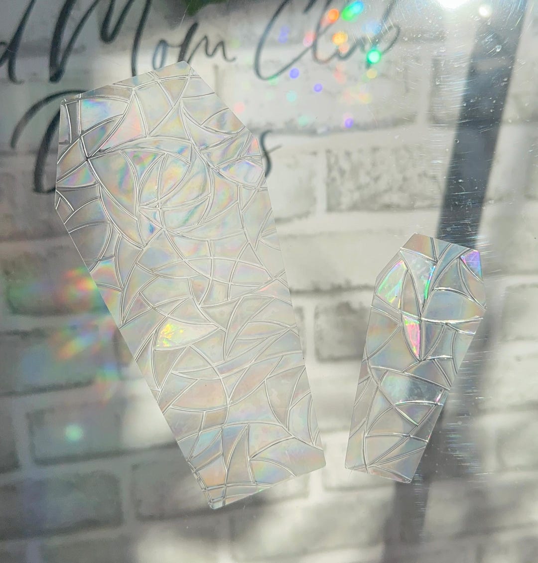 Coffin Window Cling Suncatcher Set, Holographic Window Sticker, Rainbow ...