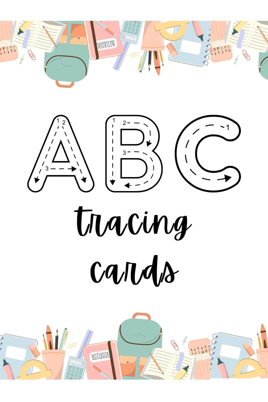ABC Tracing Cards for Kids – Upper and Lower Case Letters – Pastel ...