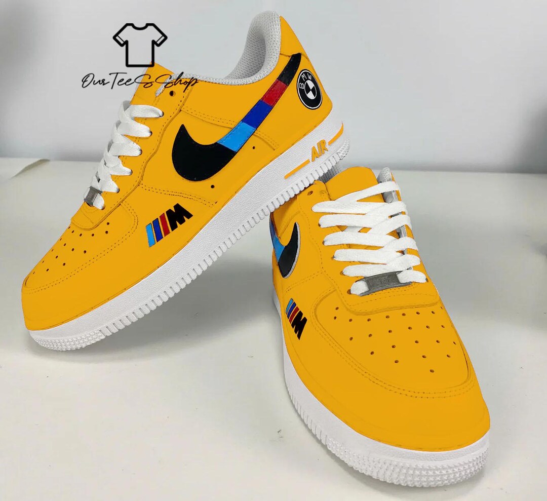 Custom BMW Yellow Air Force 1 Sneakers, Personalized Shoes, AF1 Sneaker ...