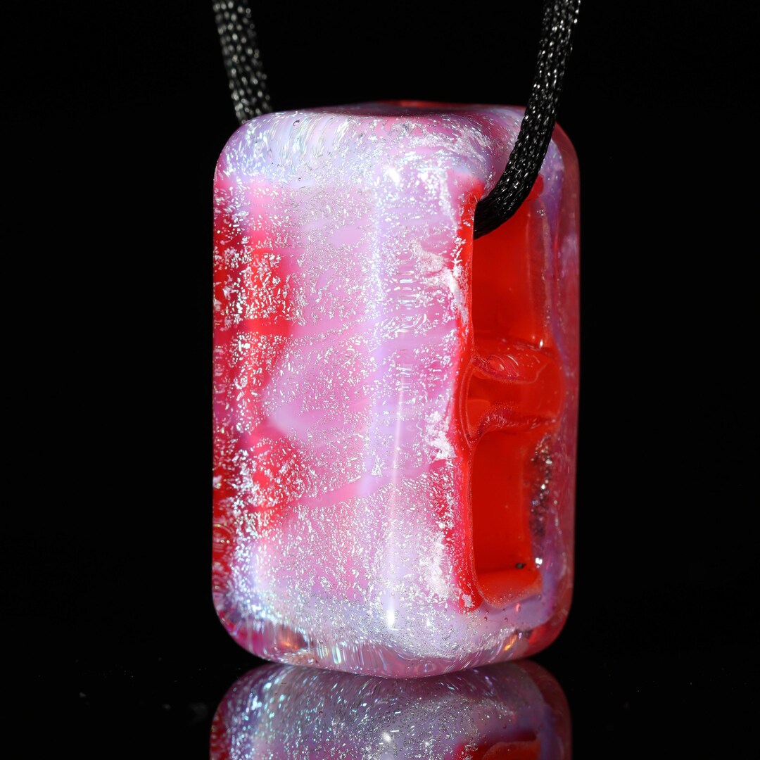 BLING BLOCK #19 Hand Blown Glass Cinder Block Necklace Pendant With ...