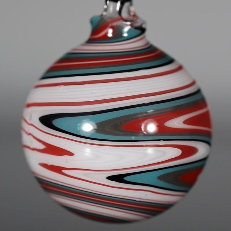 Handblown Glass Wigwag Ornament: Flame Worked Heady Art - Etsy