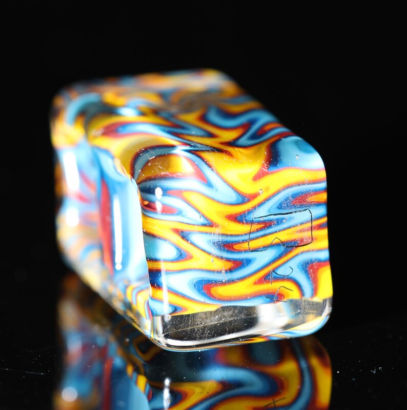 BLING BLOCK17 Hand Blown Glass Cinder Block Necklace Pendant With ...