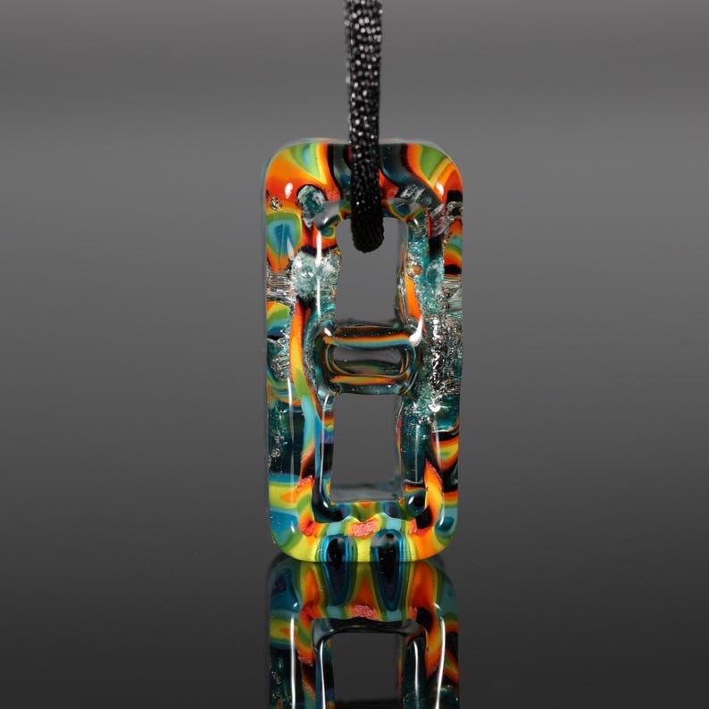 BLING BLOCK #103 Handblown Glass Cinderblock Necklace Pendant With Wig ...