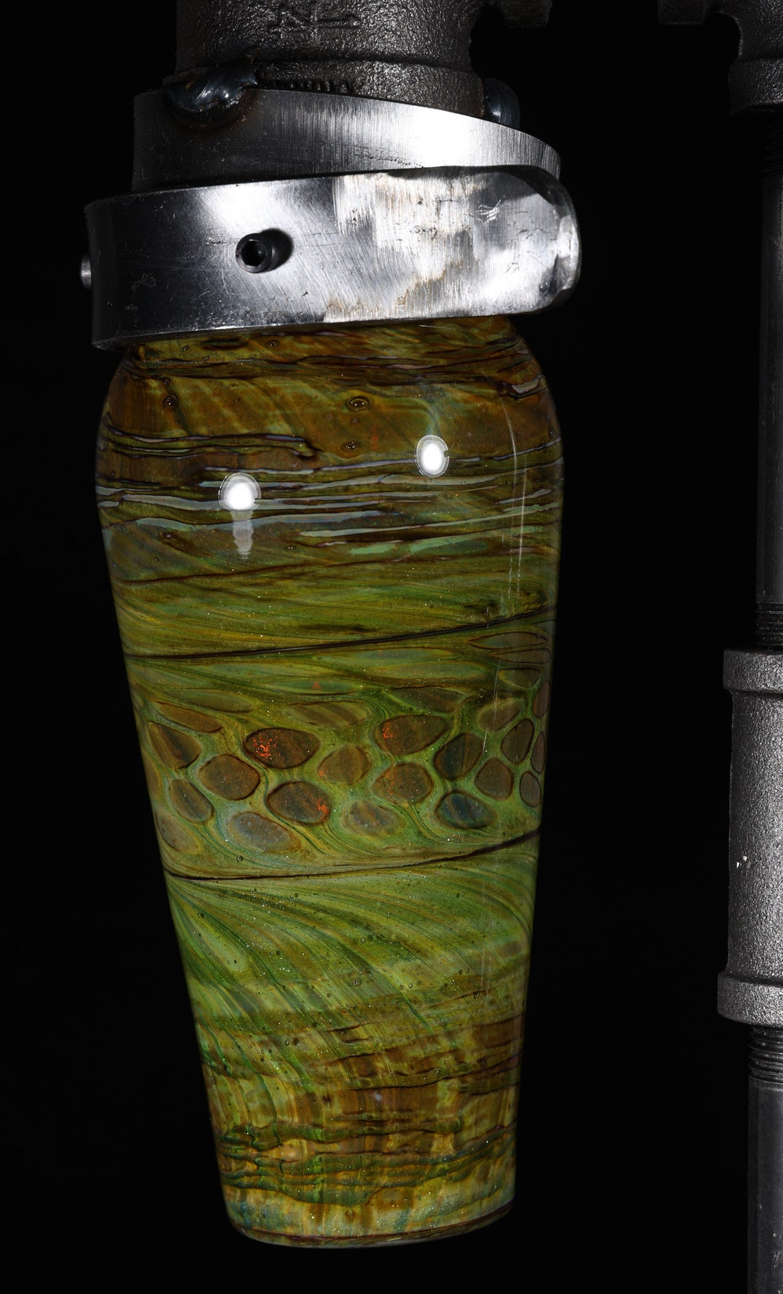 STEAM PUNK LAMP With Hand Blown Glass Shade and On/off Switch. - Etsy