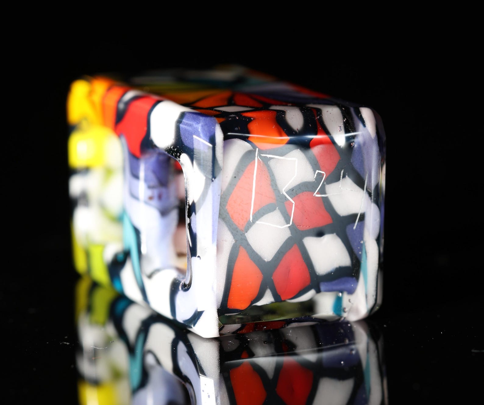 BLING BLOCK #5 Handblown Glass Cinder Block Necklace Pendant With a ...