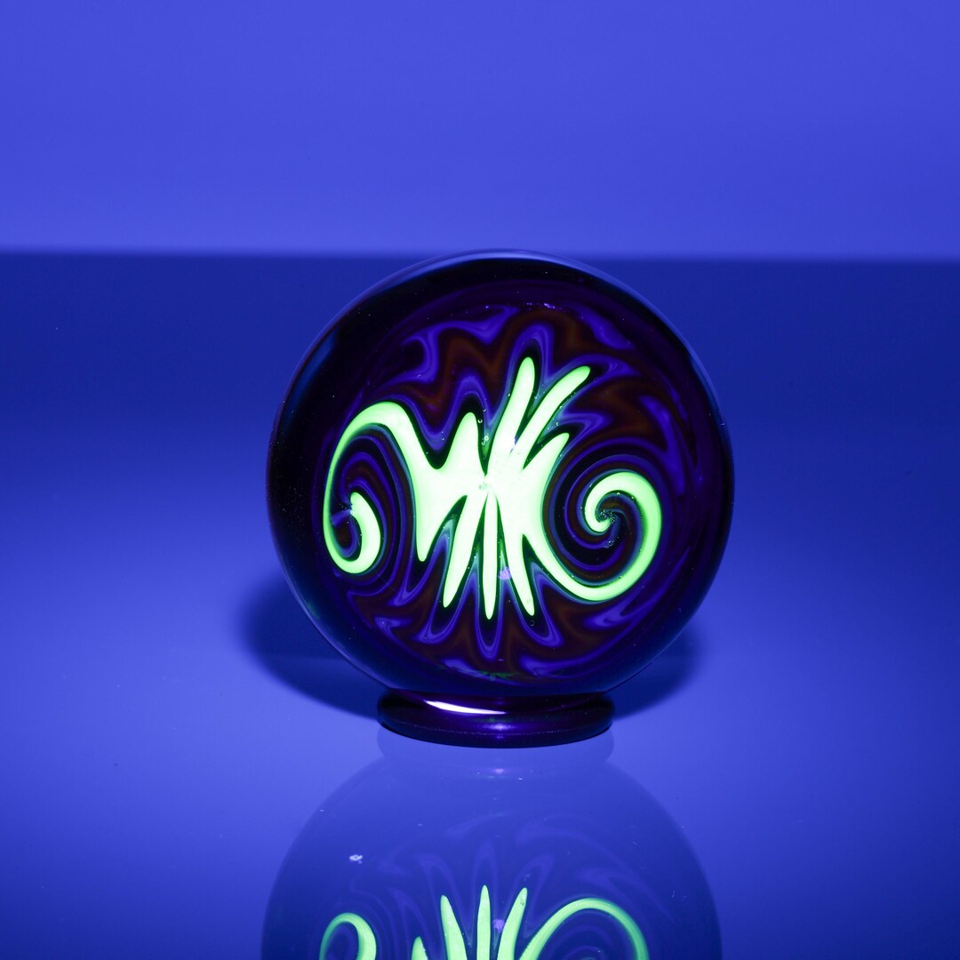 Dual-sided Borosilicate Art Marble – Wigwag & UV Reactive Glass | Dichroic Window | Handblown ...