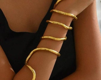 Silver Snake Arm Cuff Bracelet - Etsy