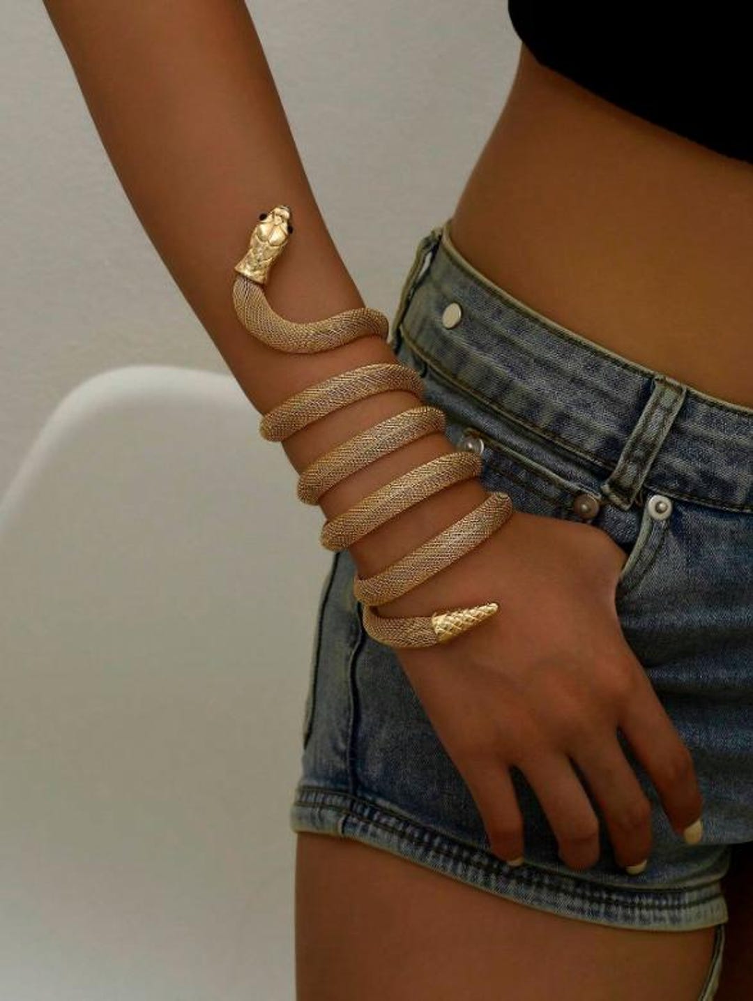 Bendable Snake Bracelet, Adjustable Gold Snake Arm Bracelet, Party ...