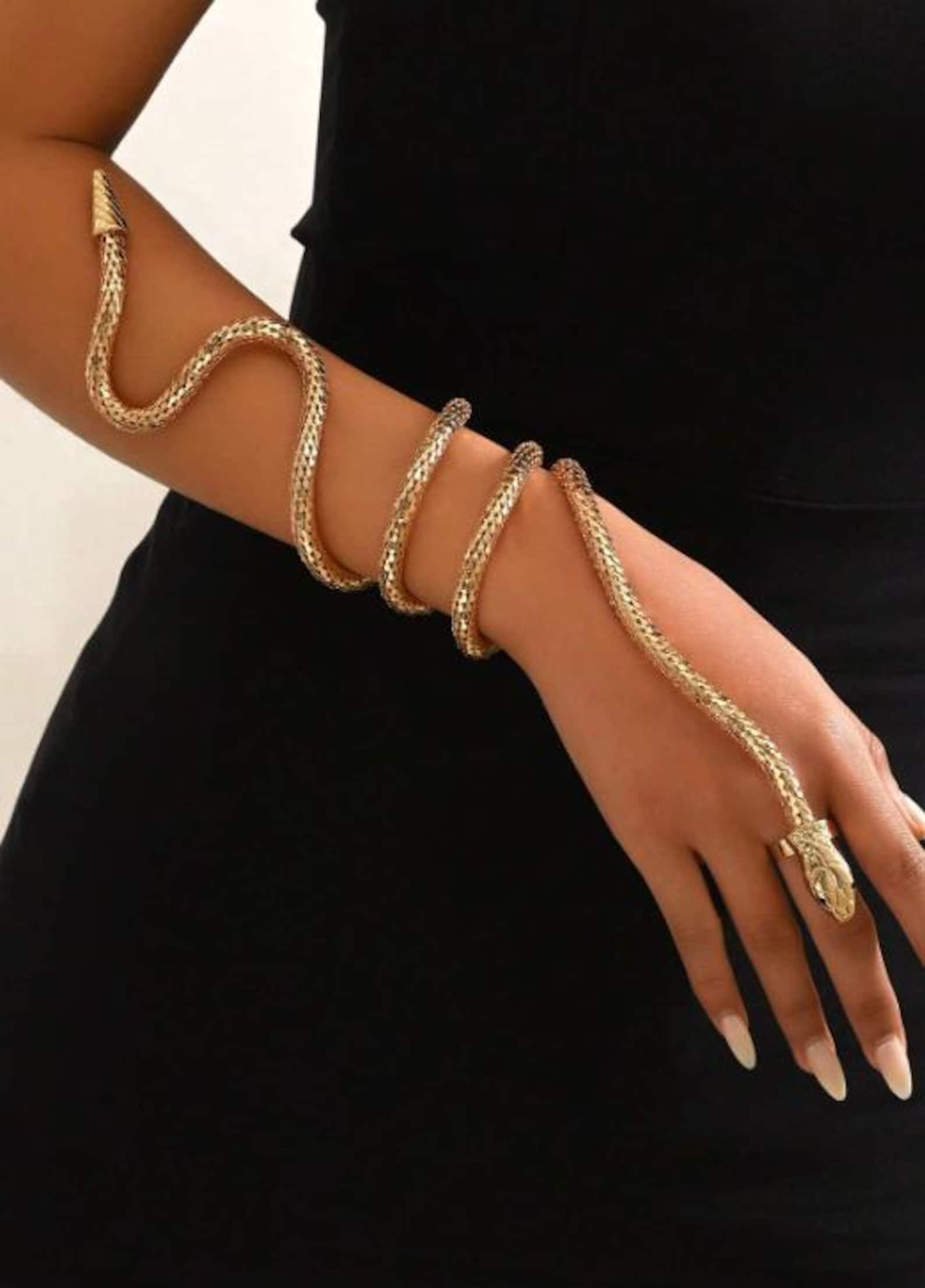 Bendable Snake Bracelet, Adjustable Gold Snake Arm Bracelet, Party ...