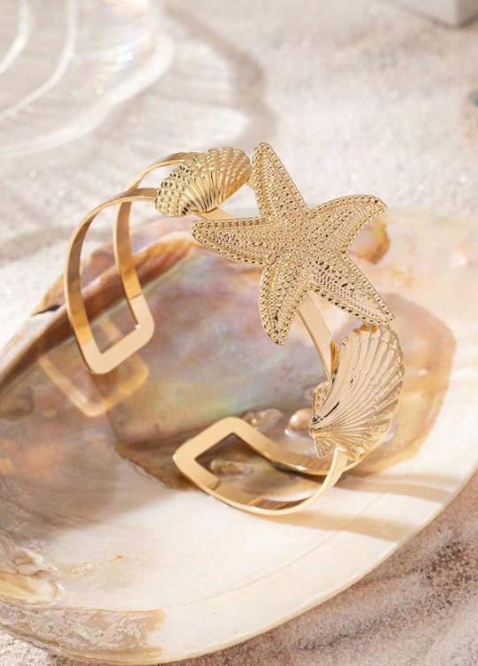 Starfish Upper Arm Cuff,minimalist Arm Cuff,gold Upper Arm Band,upper ...