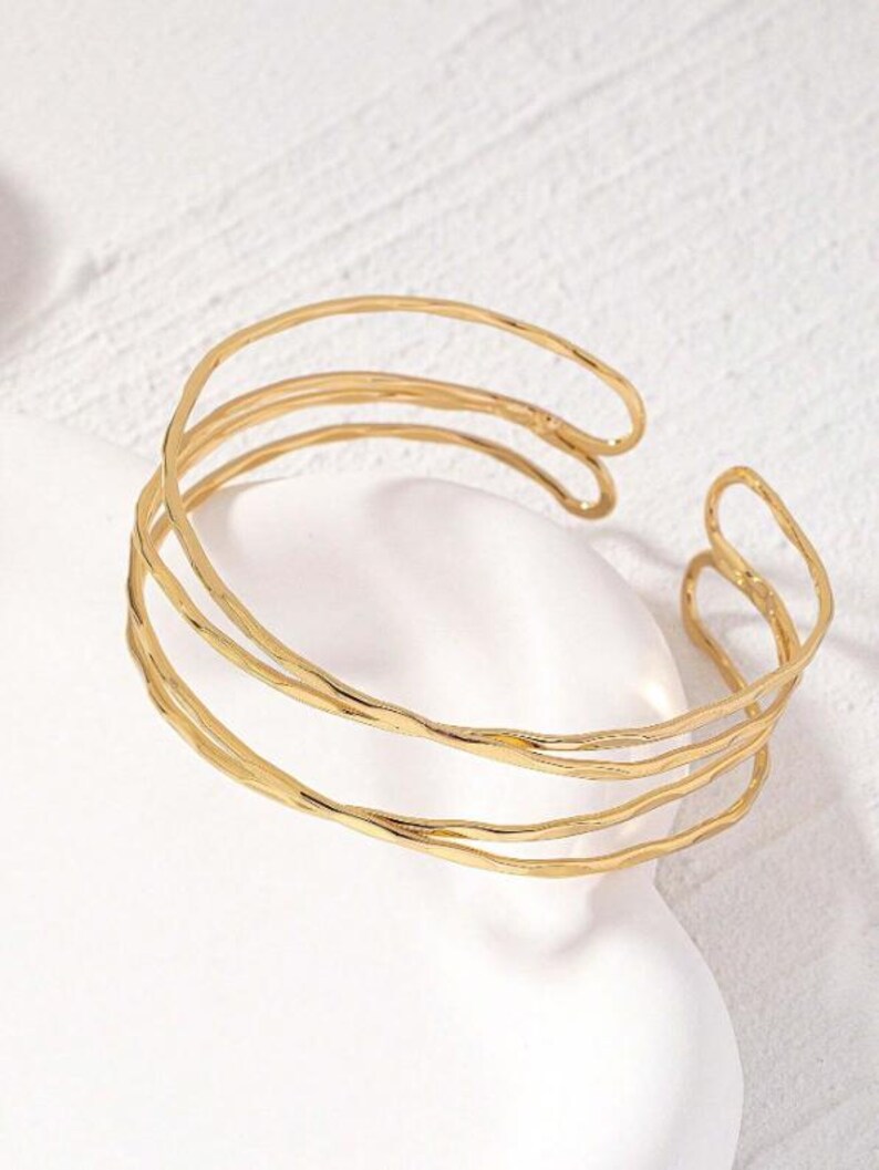 Minimalist Arm Cuff Gold Upper Arm Band Silver Arm Bracelet Elegant ...
