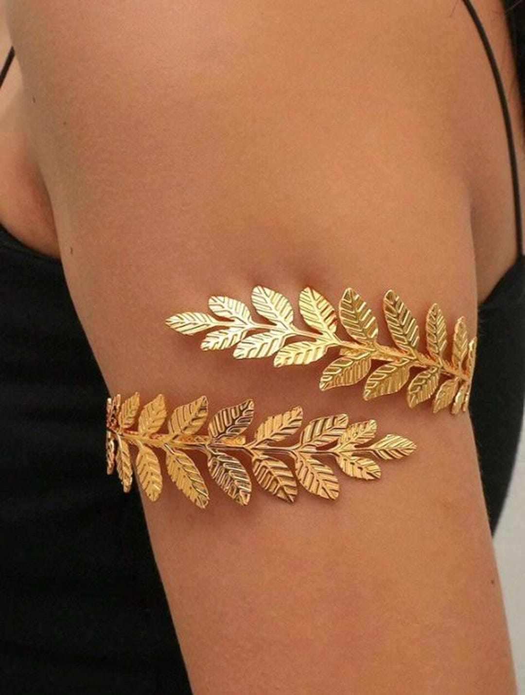 Upper Arm Cuff Bracelet, Gold Arm Band, Gold Leaf Bracelet, Greek ...