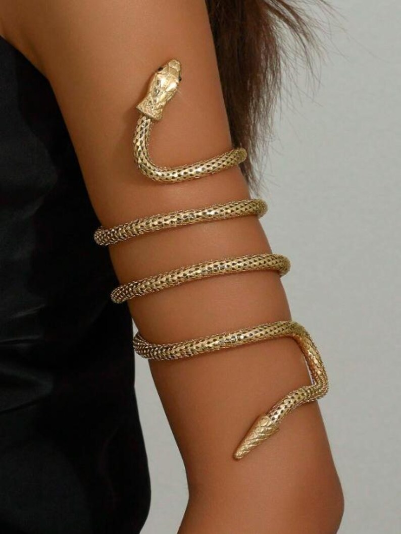 Bendable Snake Bracelet, Adjustable Gold Snake Arm Bracelet, Party ...
