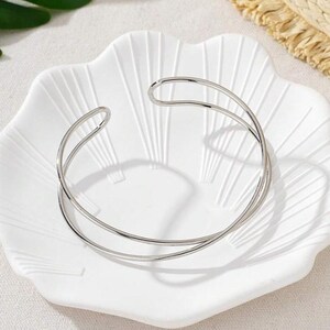 Minimalist Arm Cuff - Gold Upper Arm Band - Silver Arm Bracelet ...