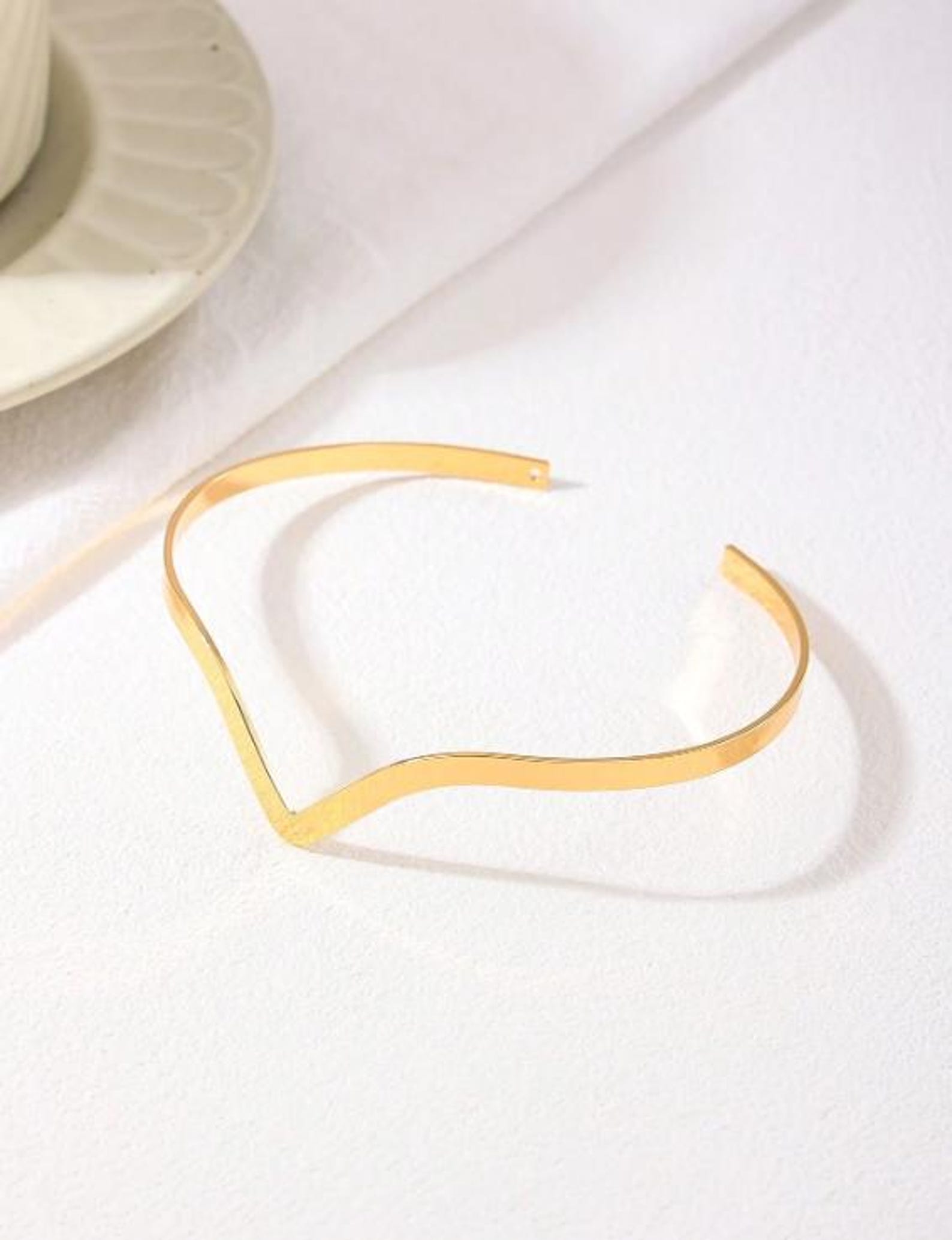 Minimalist Arm Cuff - Gold Upper Arm Band - Silver Arm Bracelet ...