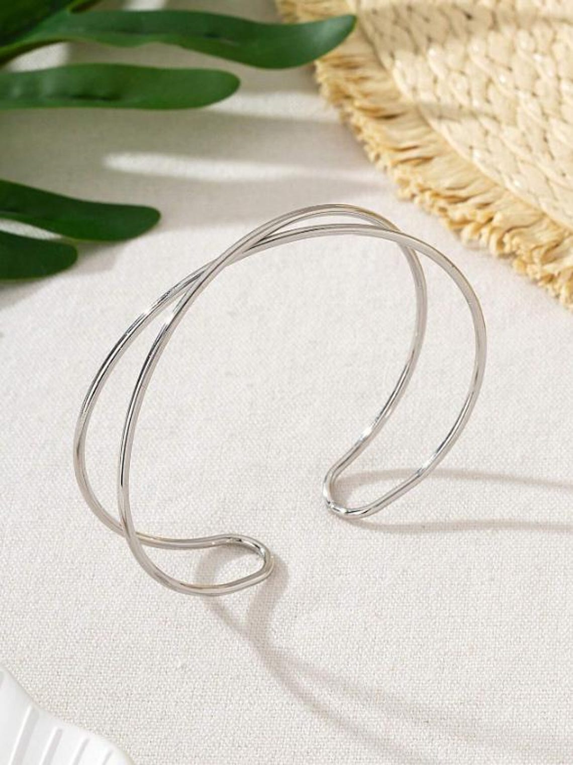 Minimalist Arm Cuff Gold Upper Arm Band Silver Arm Bracelet Elegant ...