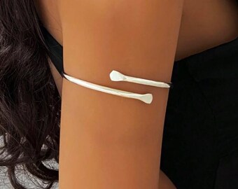 Minimalist Arm Cuff, Gold Arm Band, Gold Upper Arm Cuff Bracelet ...