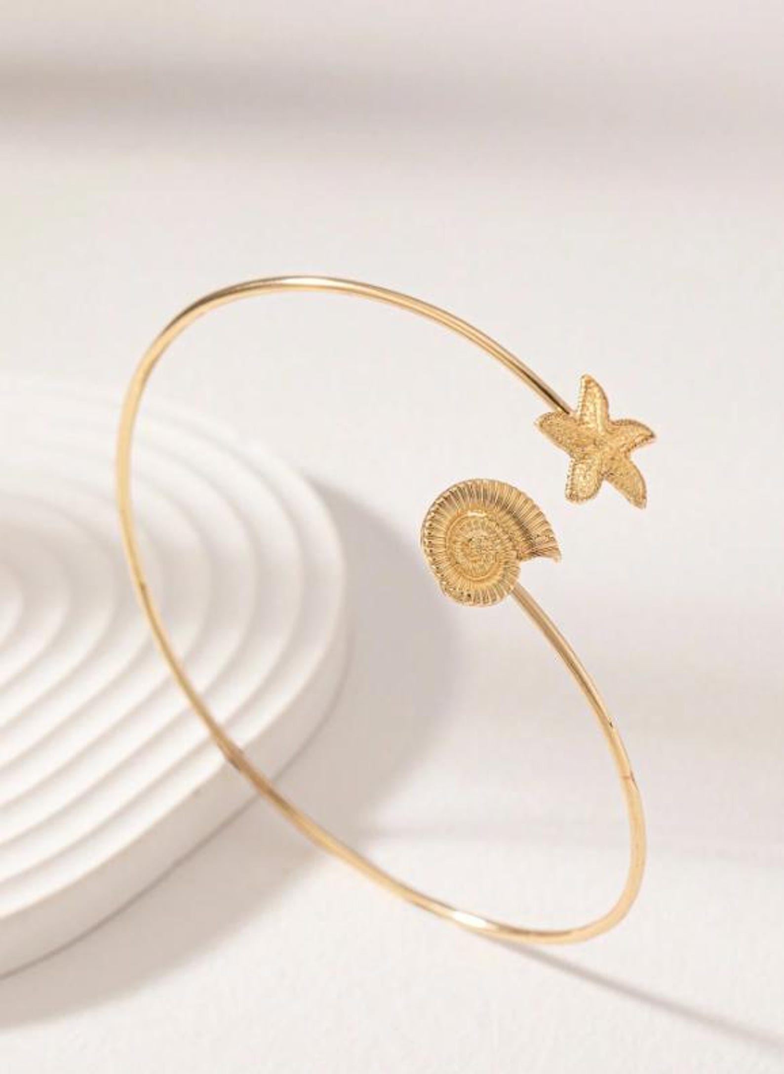 Minimalist Arm Cuff, Gold Upper Arm Band ,cuff,summer Vocation Sea Star ...