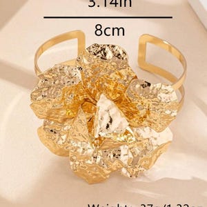 Gold Flower Arm Cuff Adjustable Gold or Silver Flower Arm Cuff Flower ...