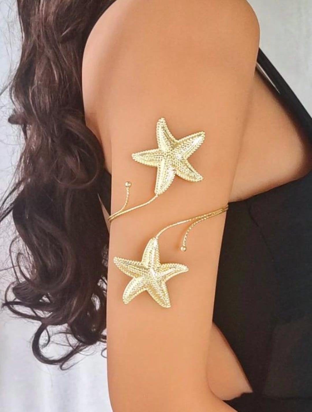 Starfish Upper Arm Cuff,minimalist Arm Cuff,gold Upper Arm Band,upper Arm Cuff,summer Vocation ...
