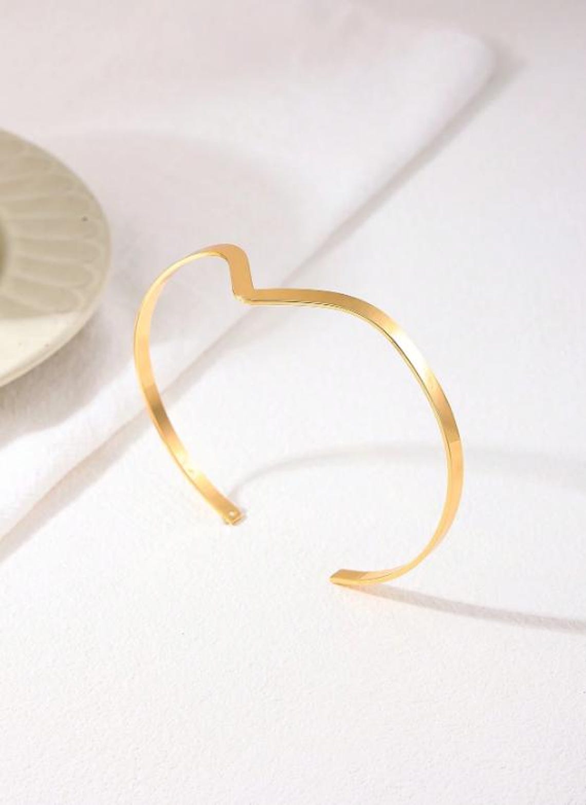 Minimalist Arm Cuff - Gold Upper Arm Band - Silver Arm Bracelet ...