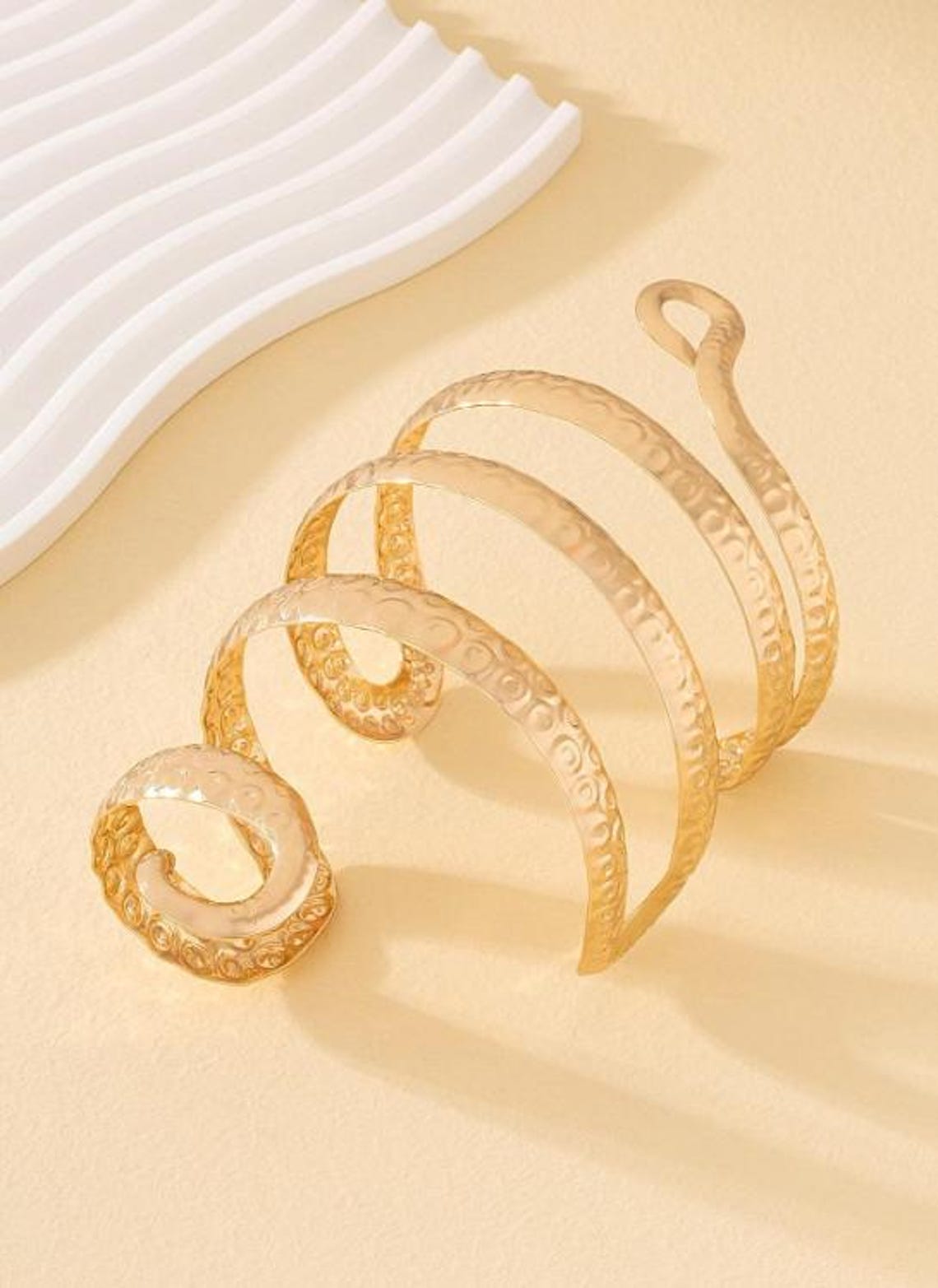 Minimalist Arm Cuff - Gold Upper Arm Band - Silver Arm Bracelet ...