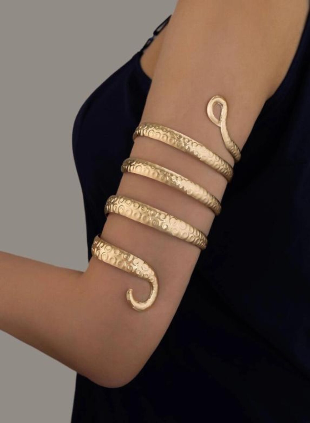 Minimalist Arm Cuff - Gold Upper Arm Band - Silver Arm Bracelet ...