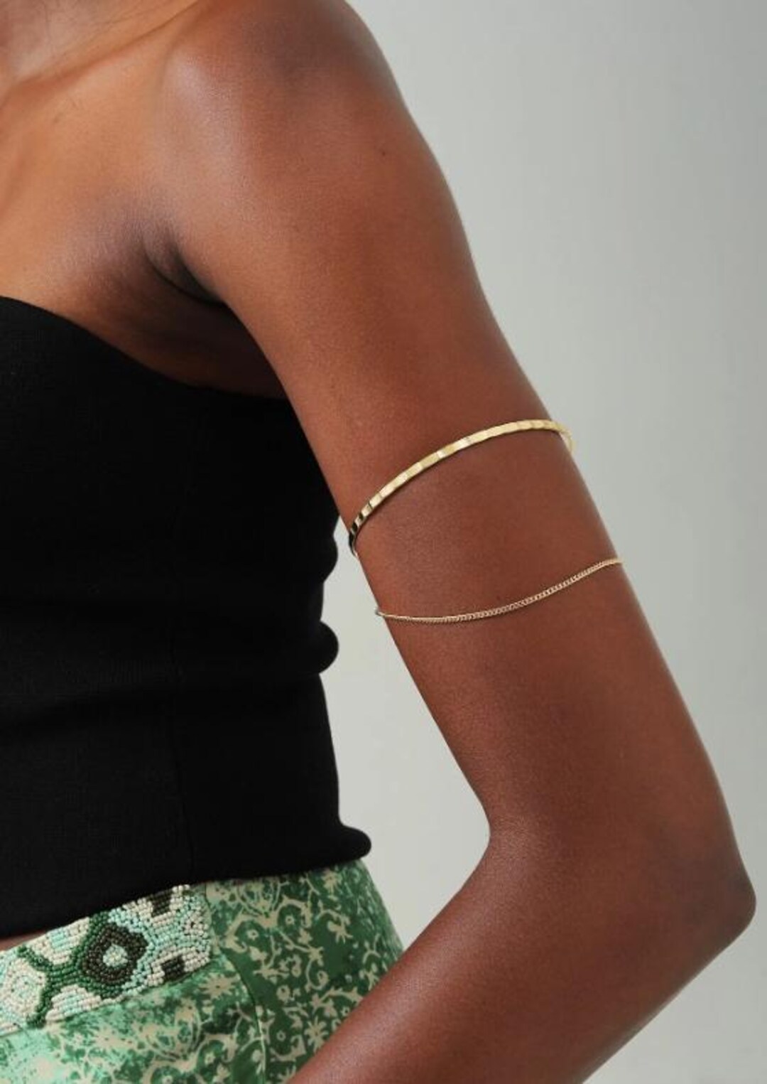 Minimalist Arm Cuff, Gold Arm Band, Gold Upper Arm Cuff Bracelet ...