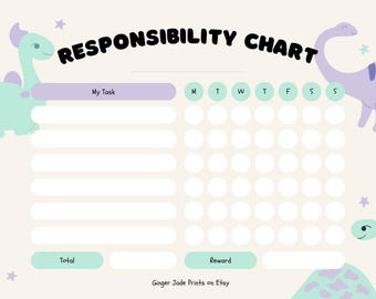 Dinosaur Responsibility Chart for Kids - Etsy