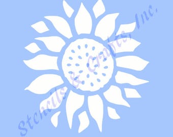 Sunflower stencil | Etsy
