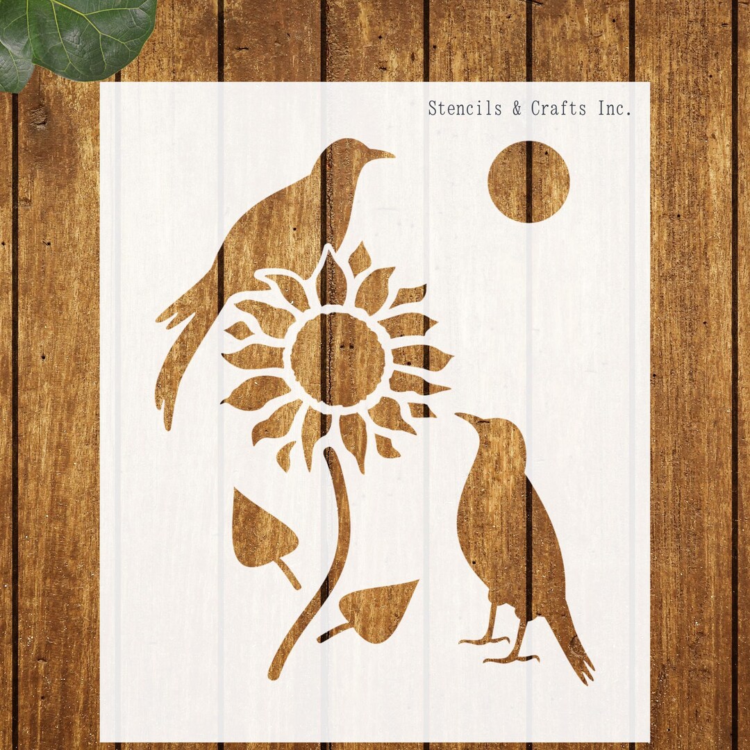 CROW STENCIL, Raven Stencil, Big Stencil, Folk Art Stencil, Primitive ...