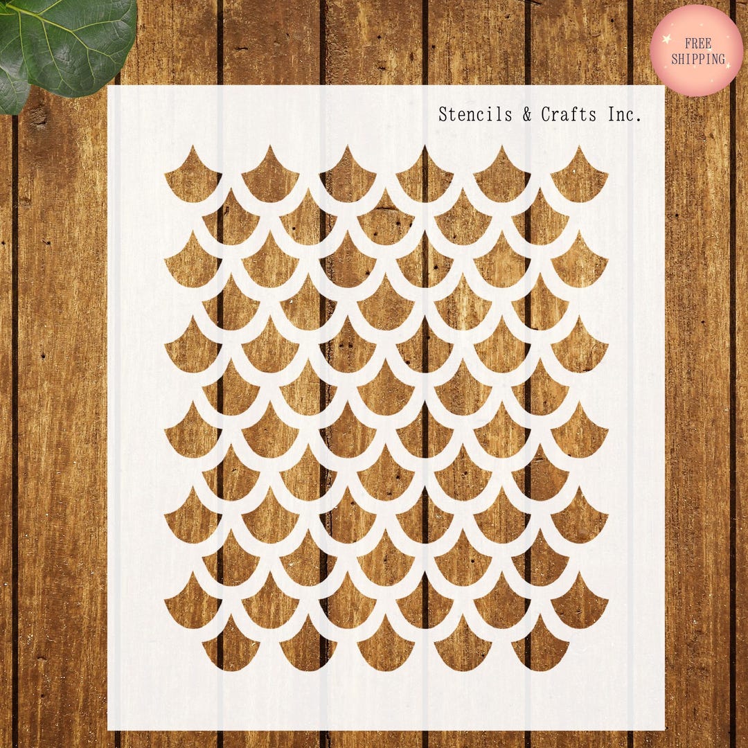 0.50" FISH SCALES STENCIL, Mini Stencil, Maritime Stencil, Mermaid Fish ...