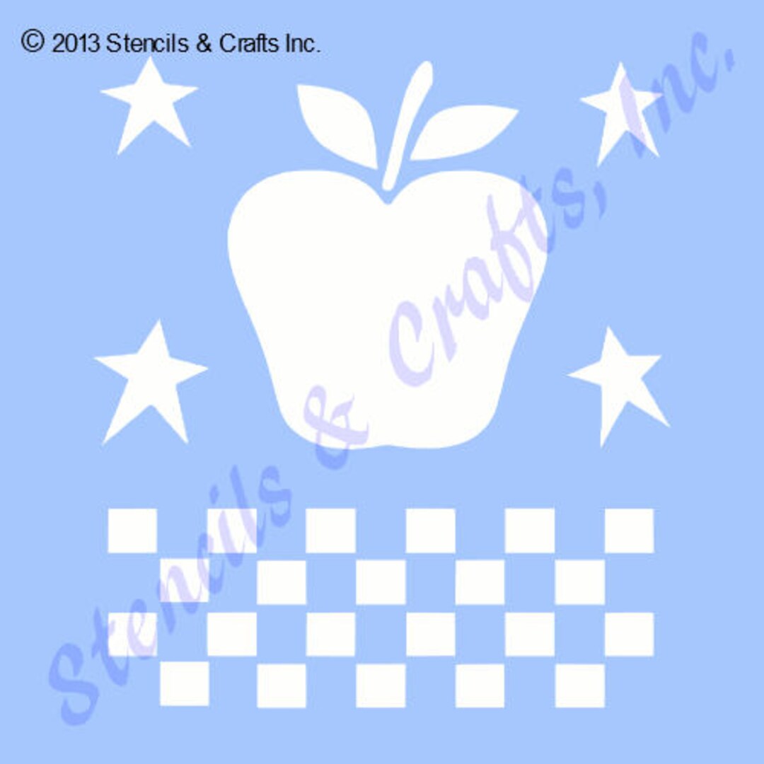APPLE STENCIL, Primitive Stencil, Apple Template, Fruit Stencil, Apple ...